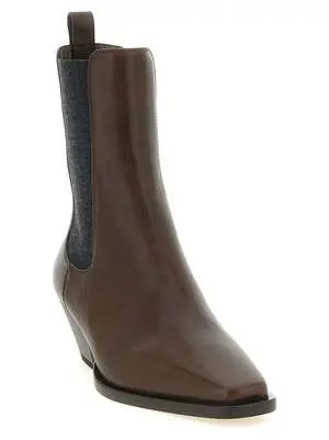 Brunello Cucinelli Precious Heel' Ankle Boots