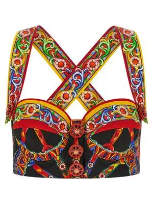 Dolce & Gabbana Carretto' Bustier Top - Multicolor