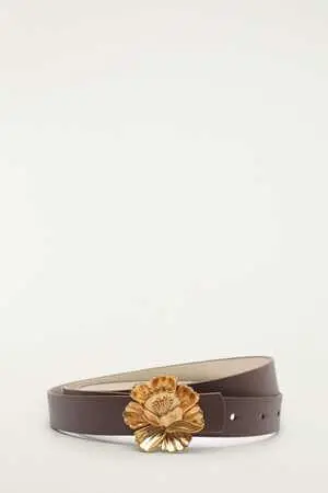 Farm Rio Double Sided Golden Tassel Belt - Ivory_new Walnut