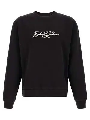 Dolce & Gabbana Logo Embroidery Sweatshirt - Black