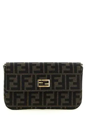 Fendi Tube' Wallet On Chain - Brown