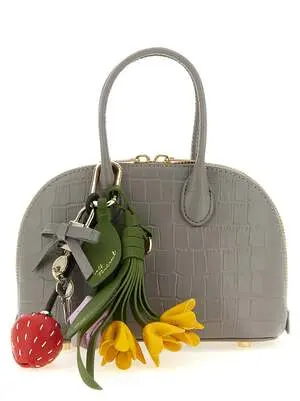 SELF-PORTRAIT Croc Leather Mini Toast' Handbag - Gray