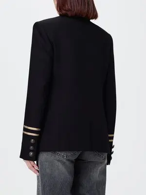 Zadig&Voltaire Vallo Military-style Viscose Blazer With Mandarin Collar