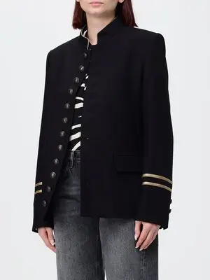 Zadig&Voltaire Vallo Military-style Viscose Blazer With Mandarin Collar