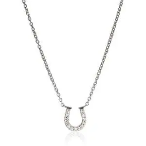 Tiffany & Co. White Gold Diamond Horseshoe Pendant Necklace - White_gold