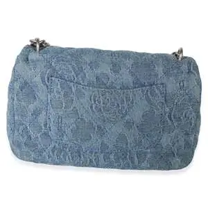 Chanel Quilted Denim Camellia Sweetheart Flap Bag