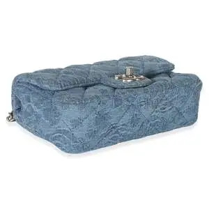 Chanel Quilted Denim Camellia Sweetheart Flap Bag
