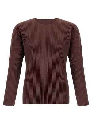 Issey Miyake Color Pleats' T-shirt - Brown