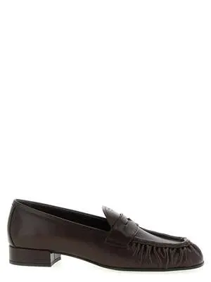 Prada Curled Toe Moccasins - Brown