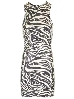 ROTATE BY BIRGER CHRISTENSEN Sequined Zebra Dress - Multicolor