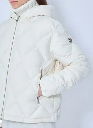 Moncler Arvouin Hooded Diamond-quilted Short Down Jacket - Multicolor