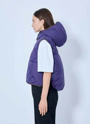 Moncler Arinella Hooded Down Gilet - Purple
