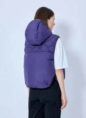 Moncler Arinella Hooded Down Gilet - Purple