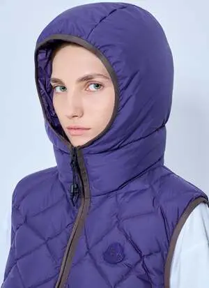 Moncler Arinella Hooded Down Gilet - Purple