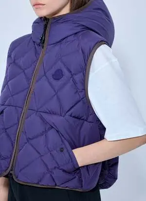 Moncler Arinella Hooded Down Gilet - Purple