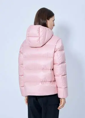 Moncler Feligule Hooded Short Down Jacket - Pink