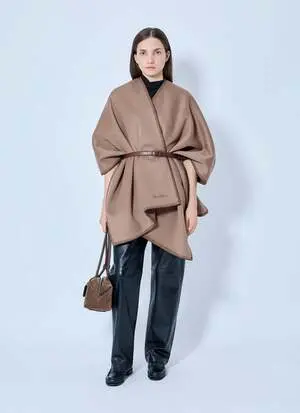 Max Mara Belted Wool Wrap - Cream