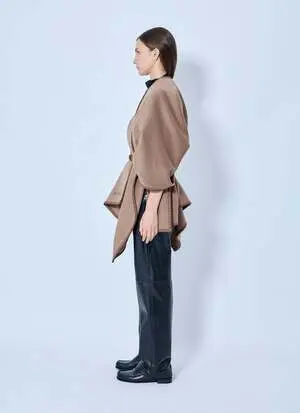 Max Mara Belted Wool Wrap - Cream