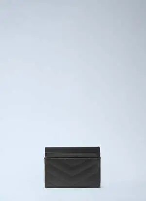 Saint Laurent Cassandre Matelassé Cardholder - Black