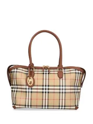 Burberry Small Check Tote - Cream