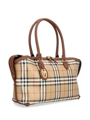 Burberry Small Check Tote - Cream