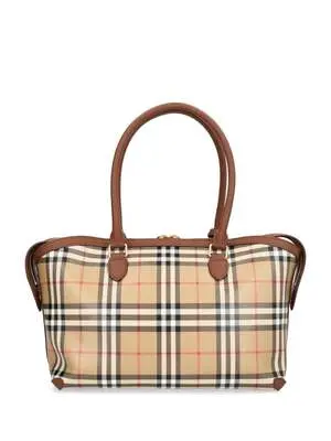Burberry Small Check Tote - Cream
