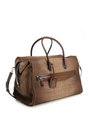 Santoni Woven Leather Holdall