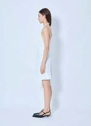 Miu Miu Cady Eyelet Lace Mini Dress
