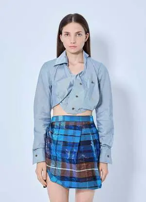 VIVIENNE WESTWOOD Cropped Drunken Shirt - Blue
