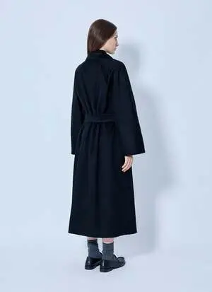 Max Mara Belted Cashmere Coat - Black