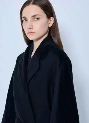 Max Mara Belted Cashmere Coat - Black