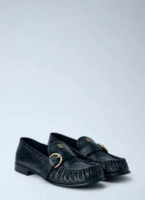 Miu Miu Leather Loafers With Buckle Detail