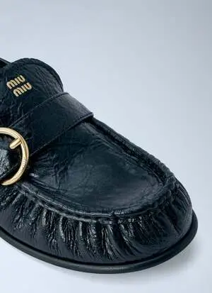 Miu Miu Leather Loafers With Buckle Detail