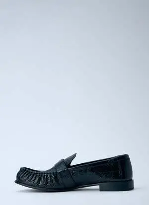 Miu Miu Leather Loafers With Buckle Detail