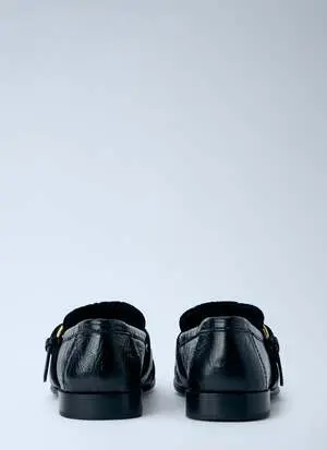Miu Miu Leather Loafers With Buckle Detail