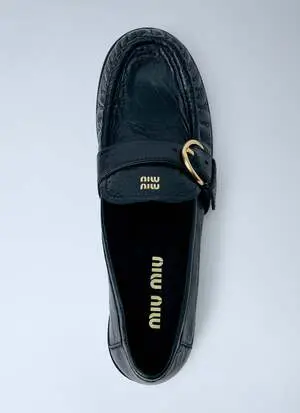 Miu Miu Leather Loafers With Buckle Detail