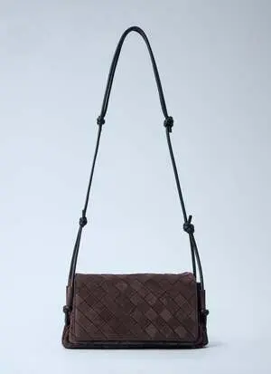 Bottega Veneta Notturno Flap Pouch Bag - Brown