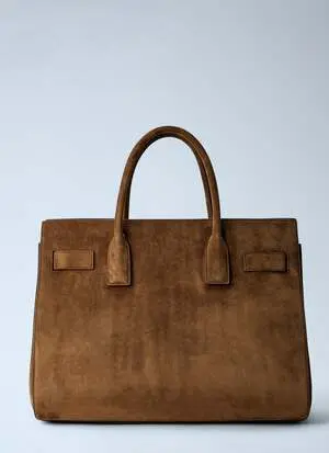 Saint Laurent Sac De Jour Suede Handbag
