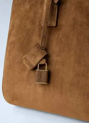 Saint Laurent Sac De Jour Suede Handbag