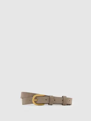 REISS Cynthia Suede Tie Curved-buckle Belt - Light Grey