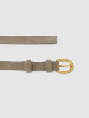 REISS Cynthia Suede Tie Curved-buckle Belt