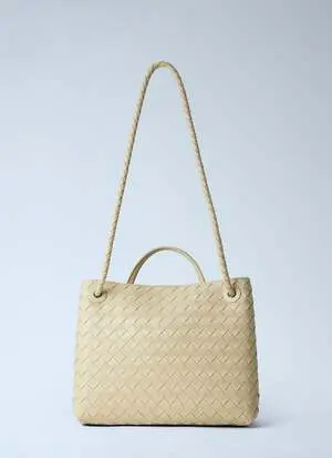 Bottega Veneta Andiamo Medium Handbag - Cream