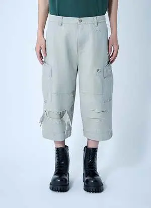 Balenciaga Cropped Cargo Pants - Cream