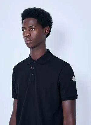 Moncler Piqué Polo Shirt - Black