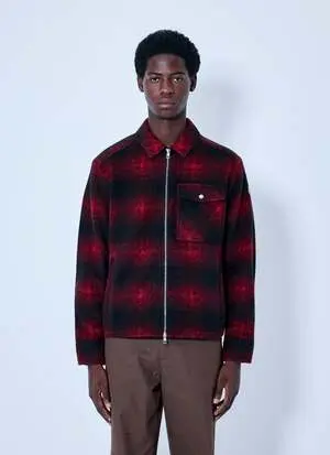 Moncler Checked Zip-front Jacket - Red