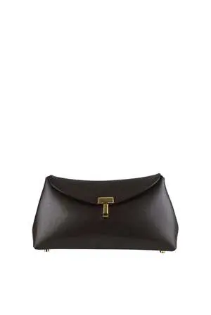 TOTEME Mini T-lock Clutch - Brown