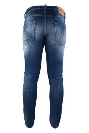 Dsquared2 Teddy Distressed Denim Jeans - Blue