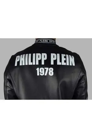 Philipp Plein Leather Bomber Jacket