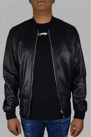 Philipp Plein Leather Bomber Jacket
