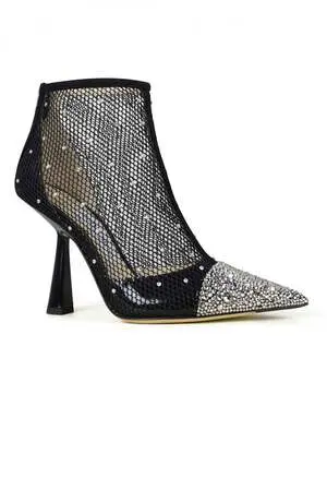 JIMMY CHOO Kix 100 Crystal Embellished Mesh Ankle Boots
